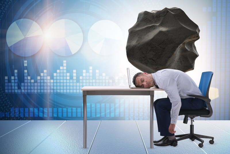 Employee Under the Burden of Work Stock Photo - Image of resting ...