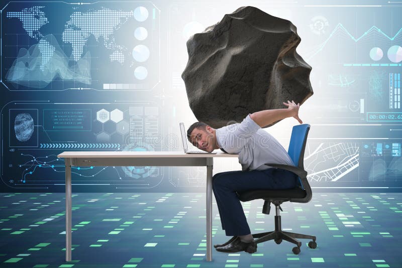 Employee Under the Burden of Work Stock Photo - Image of desperate ...