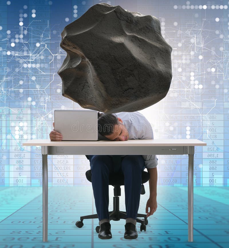 Employee Under the Burden of Work Stock Image - Image of frustrated ...