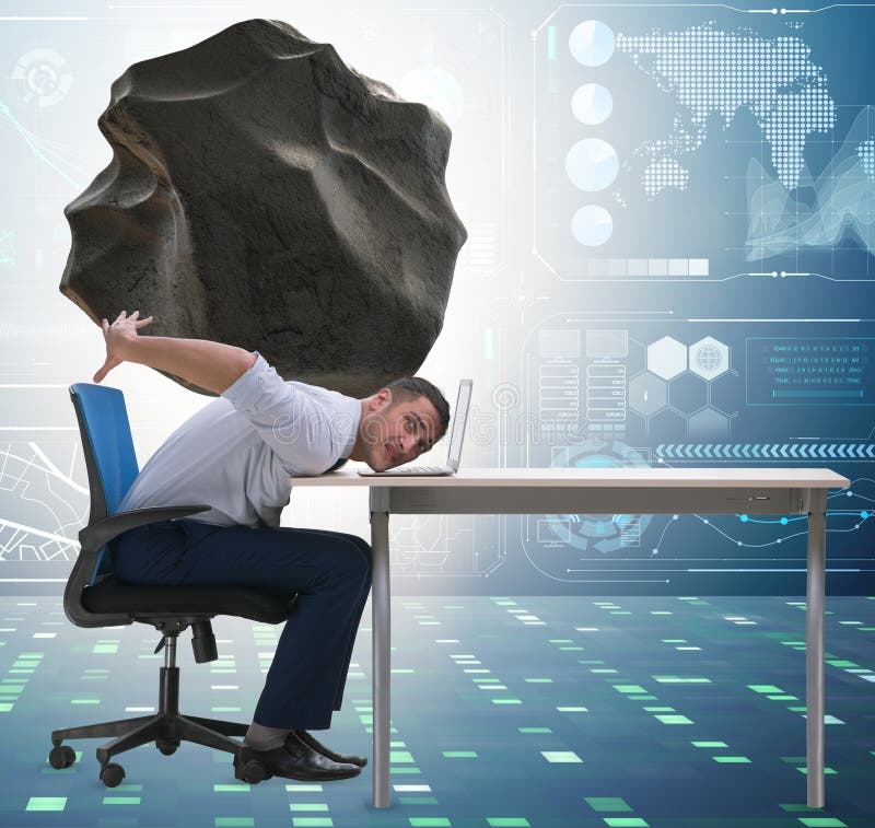 Employee Under the Burden of Work Stock Photo - Image of asleep ...