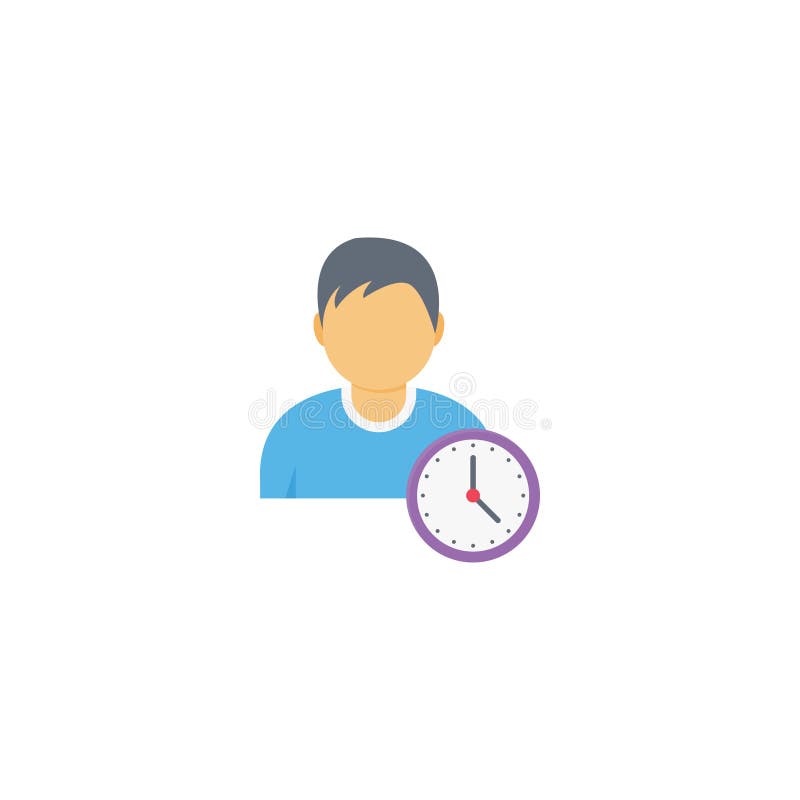 Employee Vector Flat Colour Icon Stock Vector - Illustration of ...