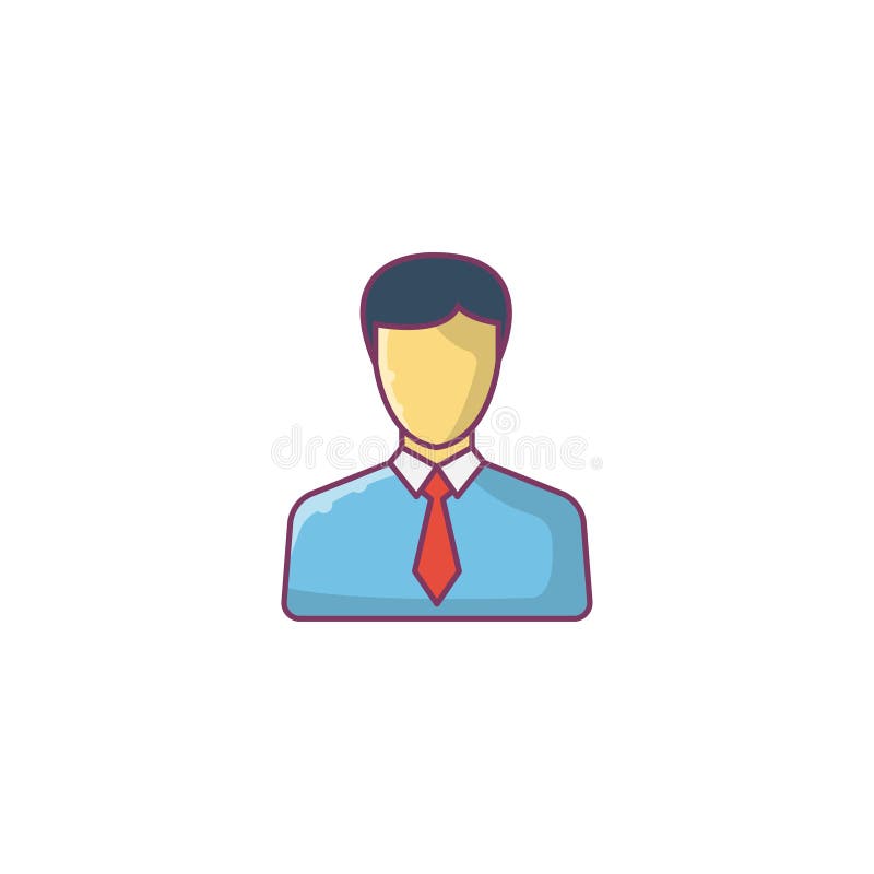 Employee Vector Line Flat Icon Stock Vector - Illustration of people ...