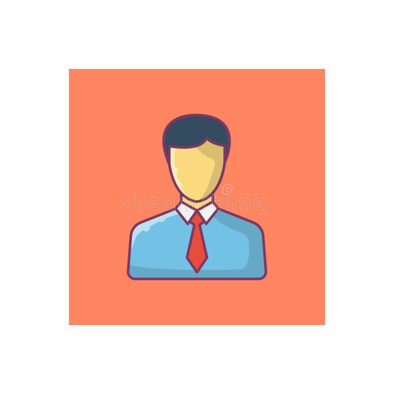 Employee Vector Flat Colour Icon Stock Vector - Illustration of social ...