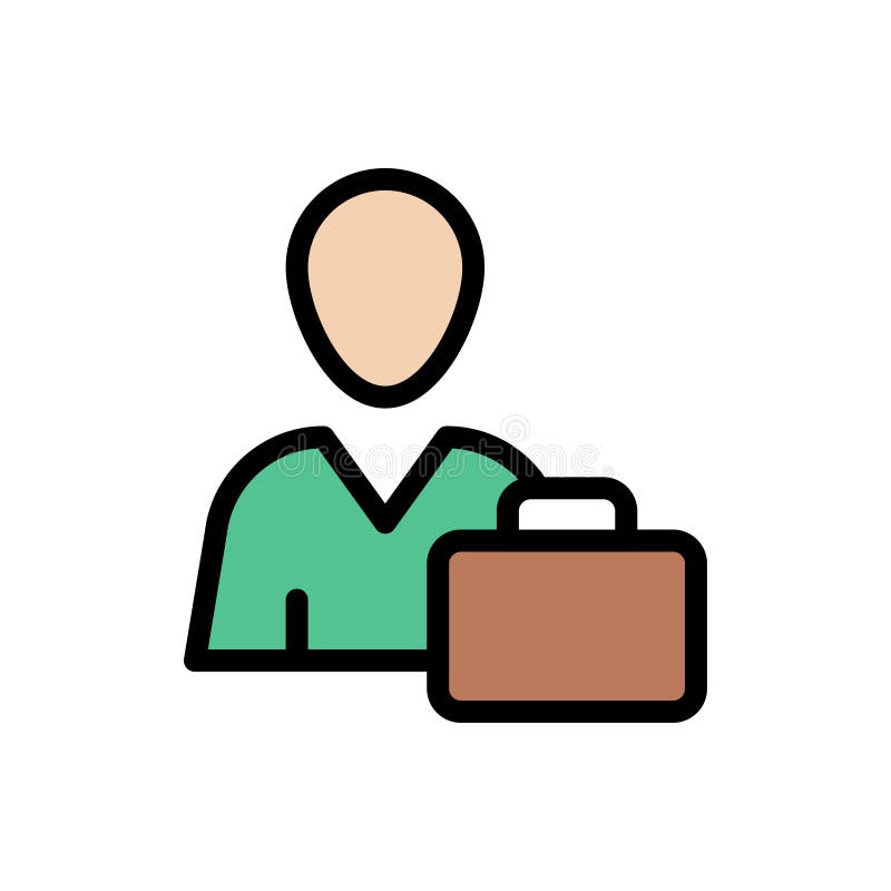 Employee Vector Line Colour Icon Stock Vector - Illustration of sign ...