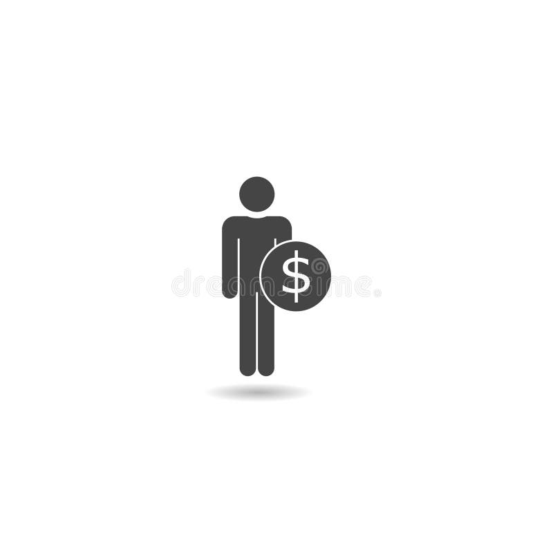 Employee Wages Icon with Shadow Stock Vector - Illustration of bill ...