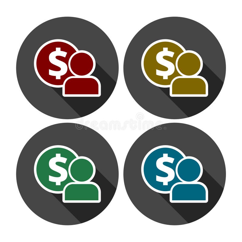 Employee Wages Icon Or Logo, Businessman Silhouette With Dollar Sign ...