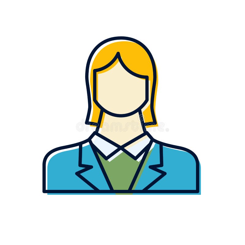 Employee Woman Flat Vector Icon Stock Vector - Illustration of ...