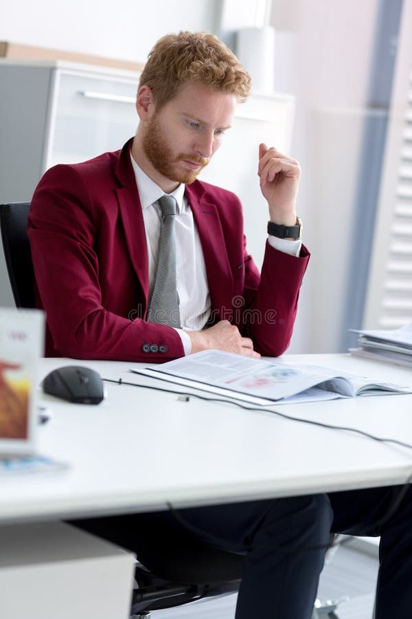 Employee at work in office stock image. Image of horizontal - 77358149