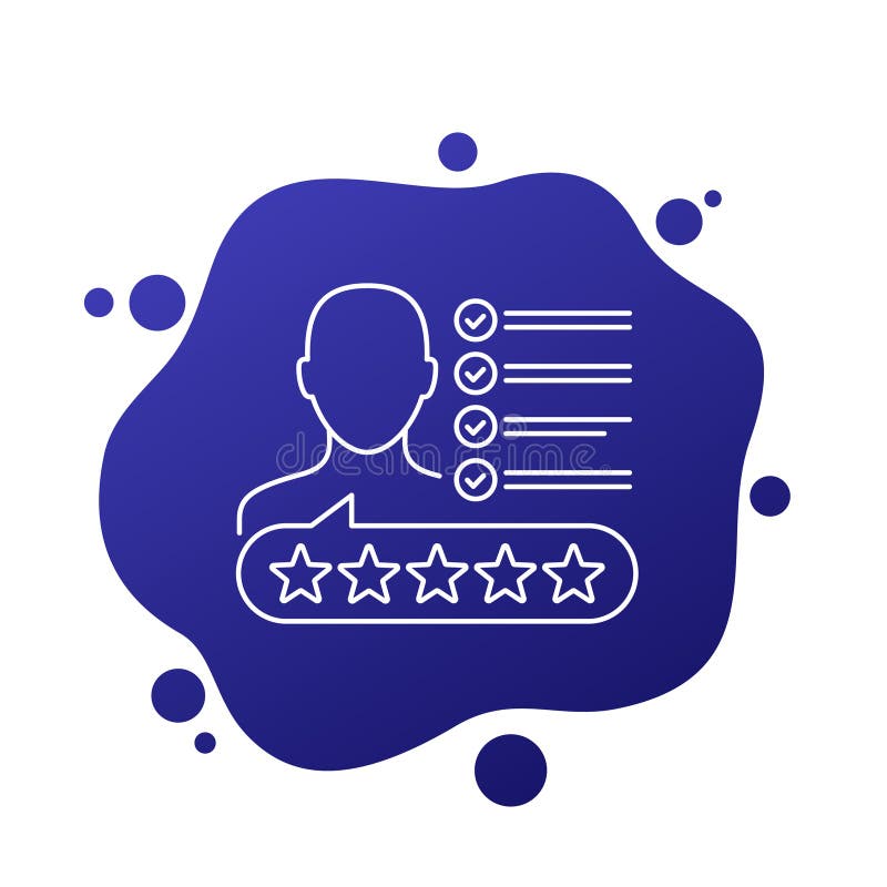 Employee Work Review Icon, Line Vector Stock Vector - Illustration of ...