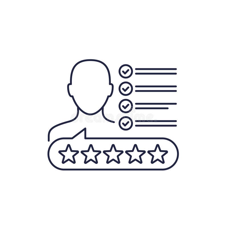 Employee Work Review Line Icon Stock Vector - Illustration of ...