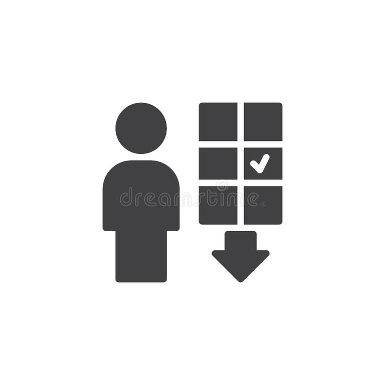 Employee Work Status Vector Icon Stock Vector - Illustration of mark ...