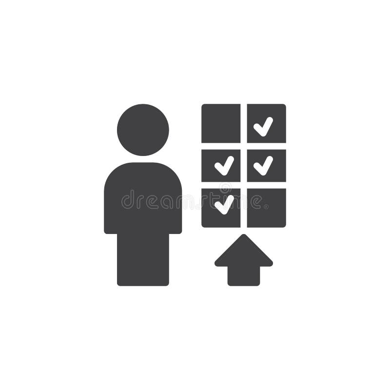 Employee Work Status Vector Icon Stock Vector - Illustration of mark ...