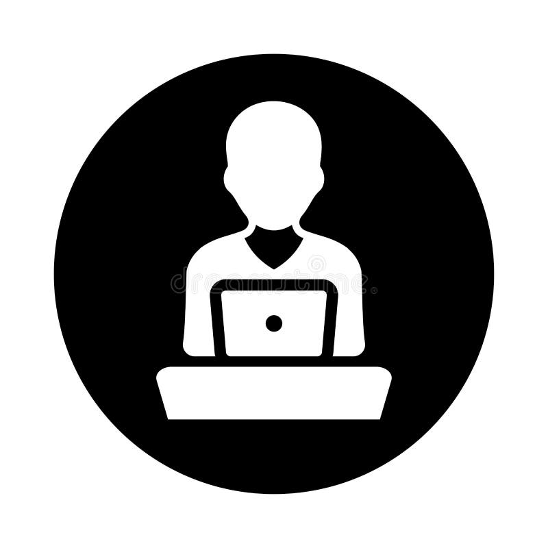 Employee, Work, Working Icon. Black Vector Graphics Stock Illustration ...