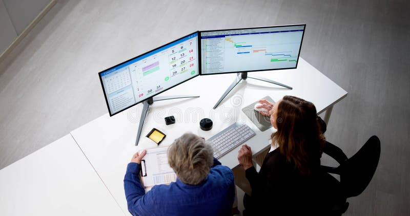 Employee Working on Calendar Schedule Stock Photo - Image of agenda ...