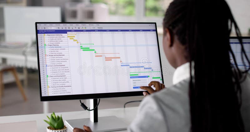 Employee Working on Calendar Schedule Stock Photo - Image of project ...
