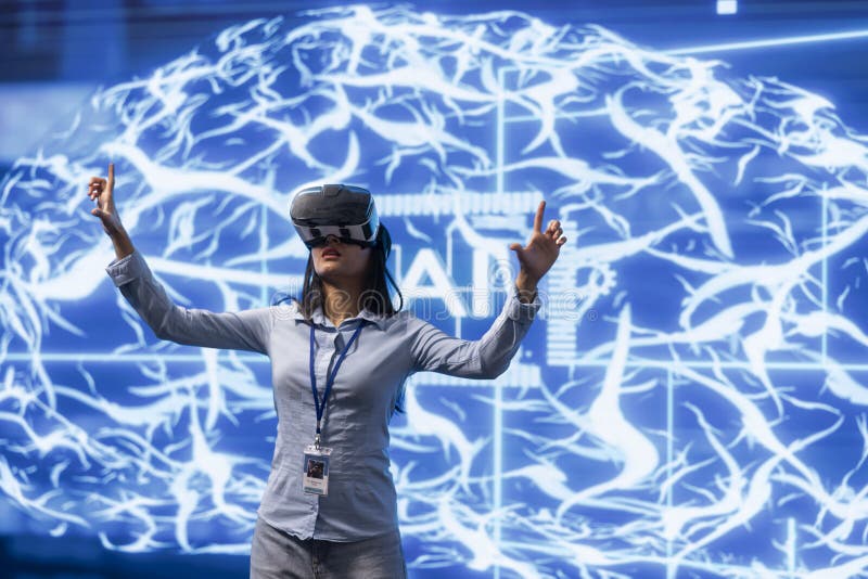 Employee Working in High Tech Lab, Developing AI Machine Learning Stock Image - Image of ...