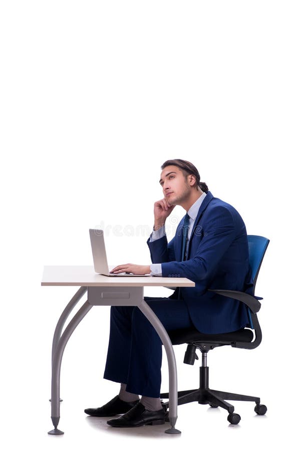 Man Sitting Table Side View Isolated Stock Photos - Free & Royalty-Free ...