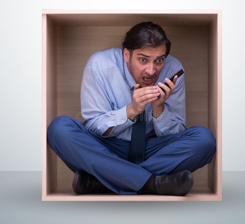 Employee Working in Tight Space Stock Image - Image of deadline ...