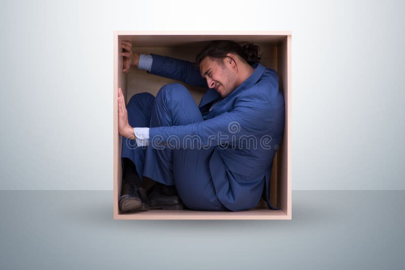Employee Working in Tight Space Stock Photo - Image of businessman ...