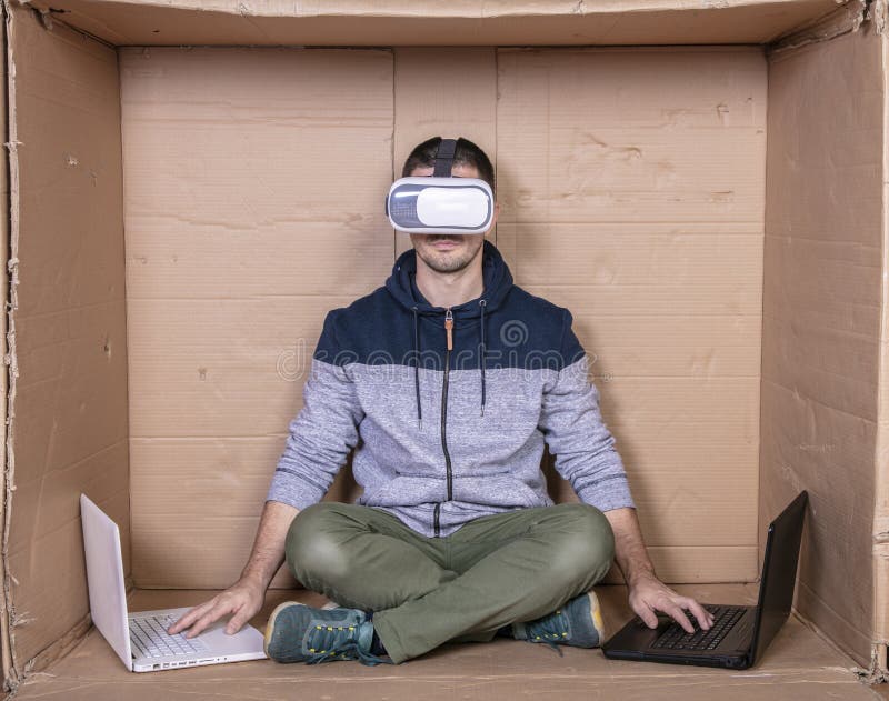 An it Employee Works for a Colleague, Operates Two Laptops at the Same ...