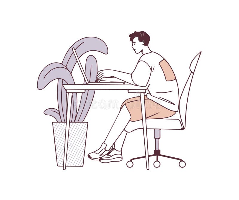 Bad Posture Computer Stock Illustrations – 559 Bad Posture Computer ...