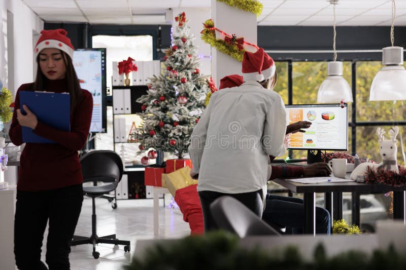 Employee Showcasing Clothing Items Stock Image - Image of products ...