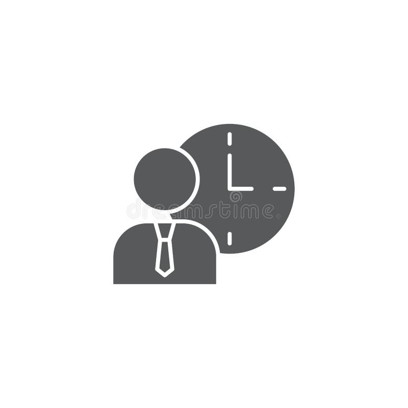 Employees and Clock Outline Icon Stock Vector - Illustration of logo ...