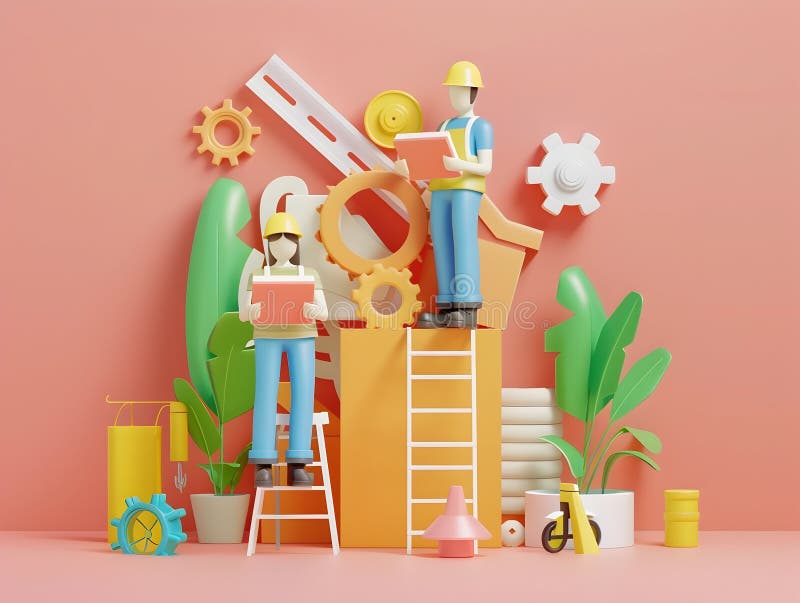 Employees Collaborating on a Project in a Vibrant Workplace Environment ...