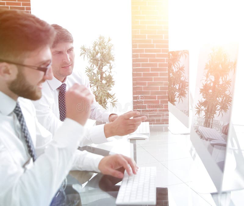 Employees of the Company in the Computer Room Stock Photo - Image of ...