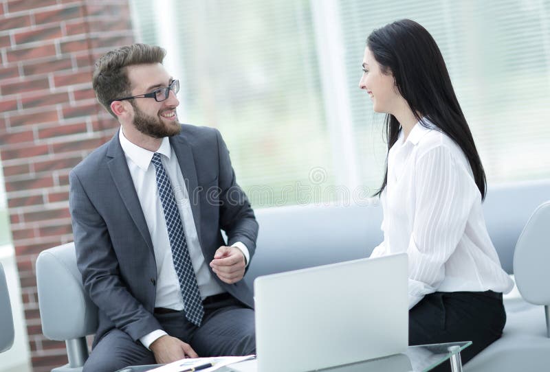 Employees of the Company Talking at the Workplace. Stock Image - Image ...