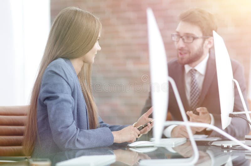 Employees Discuss Work Issues in the Office Stock Photo - Image of ...