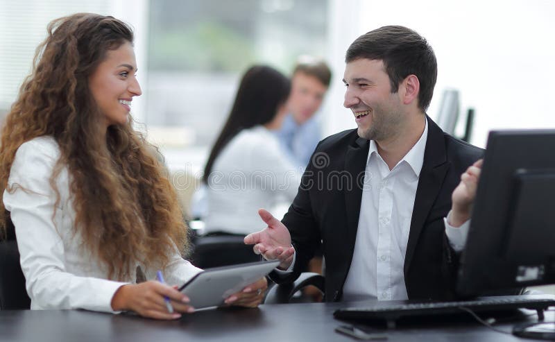 Manager and Employee Discuss Work Problem Stock Photo - Image of ...