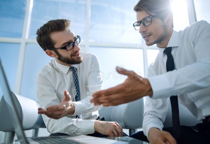 Employees Discussing New Ideas. Stock Photo - Image of explaining ... Employees Discussing New Ideas. Stock Photo - Image of explaining ...