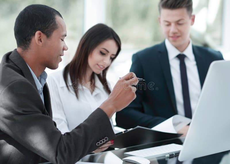Employees Discussing New Ideas in a Modern Office.t Stock Photo - Image ...