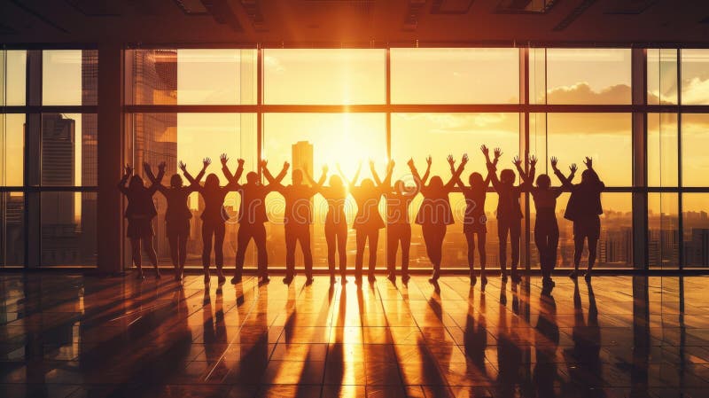 Employees Do Exercise Activity in Office for Teamwork of Business ...