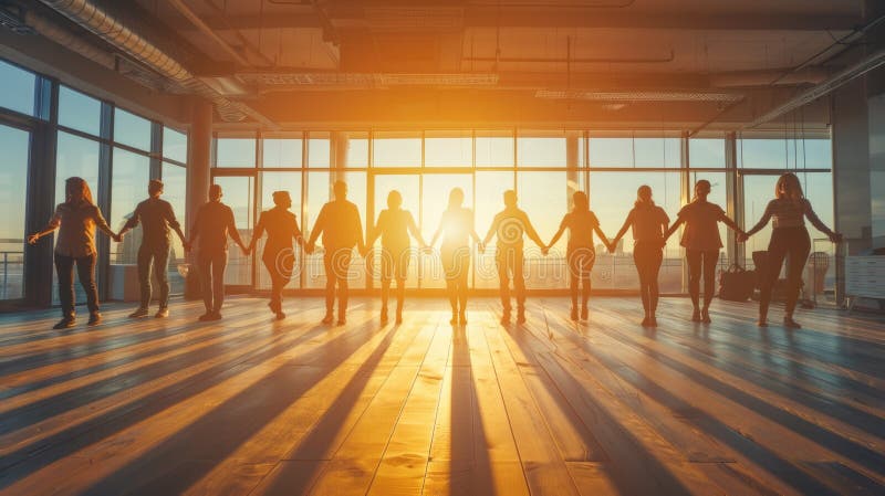 Employees Do Exercise Activity in Office for Teamwork of Business ...