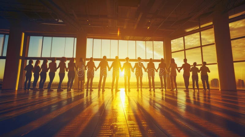 Employees Do Exercise Activity in Office for Teamwork of Business ...