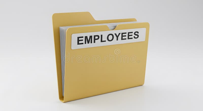 Employees File Folder on a White Surface Stock Illustration ...