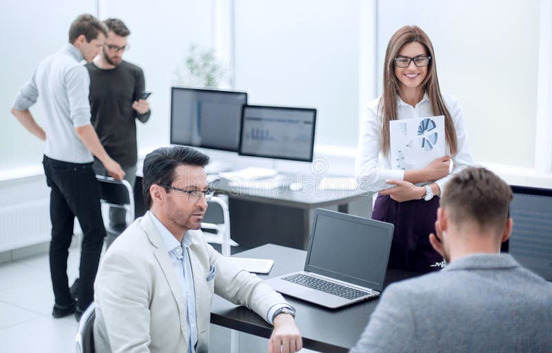 Employees of the Financial Department in the Workplace Stock Photo ...