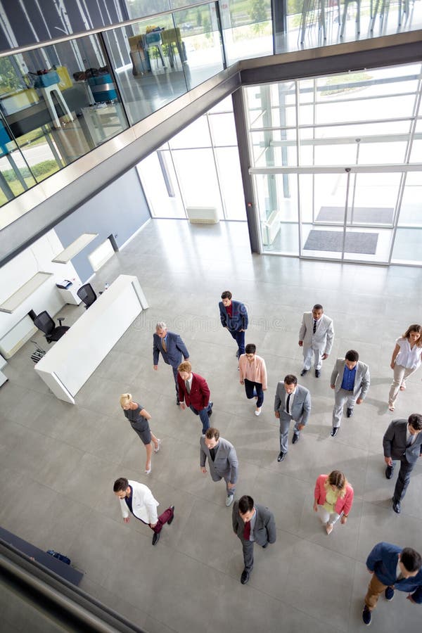 Employees Going into Business Center Visiting Partners in Office Time ...