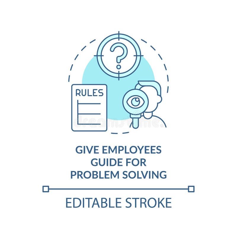 Employees Guide for Problem Solving Turquoise Concept Icon Stock Vector ...