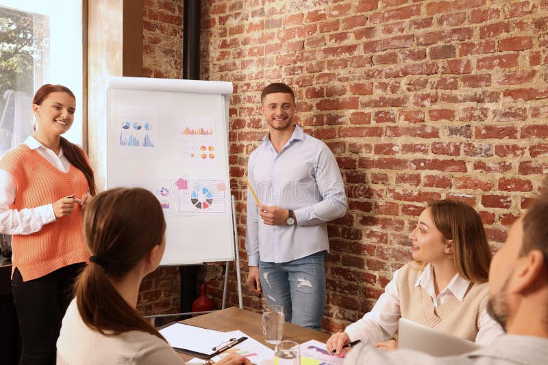 Employees Having Meeting in Office. Team Work Stock Photo - Image of ...
