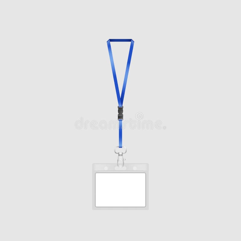Employees Identification Card on Blue Lanyards with Plastic Clips ...