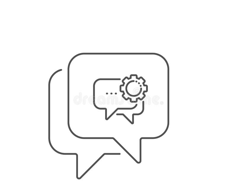 Employees Messenger Line Icon. Speech Bubble Sign. Chat Message. Vector ...