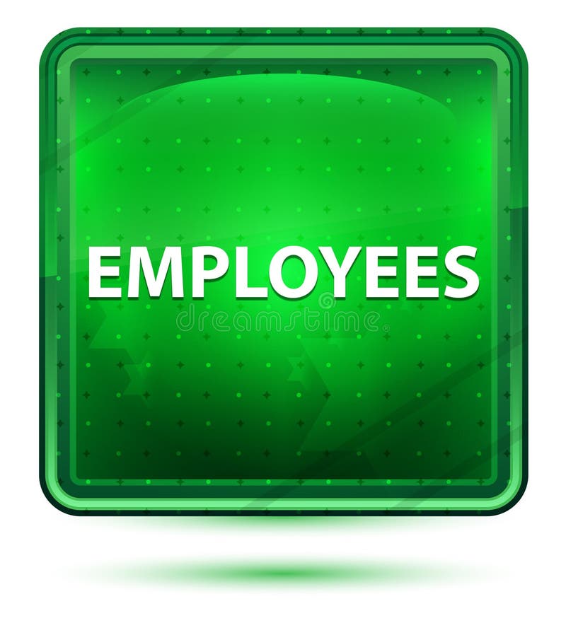 Employees Neon Light Green Square Button Stock Illustration ...