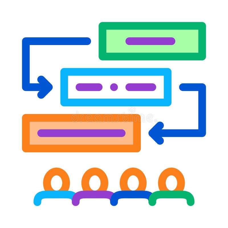 Employees Planning Work Icon Thin Line Vector Stock Vector ...