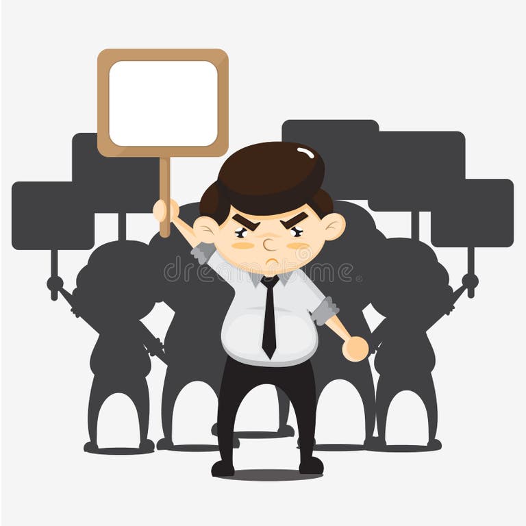 Employees protests CARTOON stock vector. Illustration of angry - 52634420