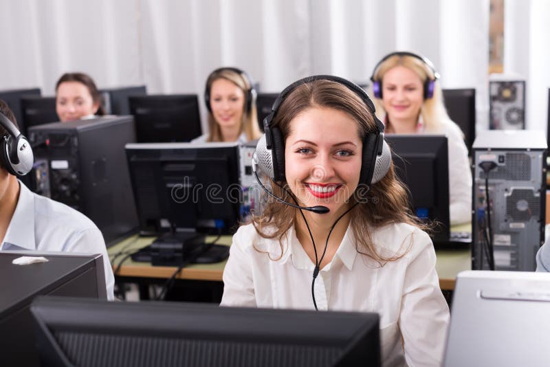 Employees receiving calls stock photo. Image of clothes - 63795066
