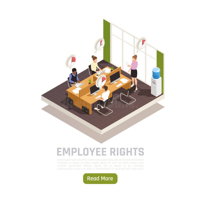 Employees Rights Protection Isometric Composition Stock Vector ...