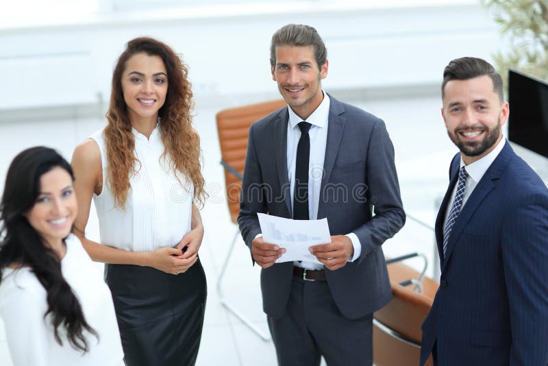 Employees Standing in a Modern Office Stock Photo - Image of ...